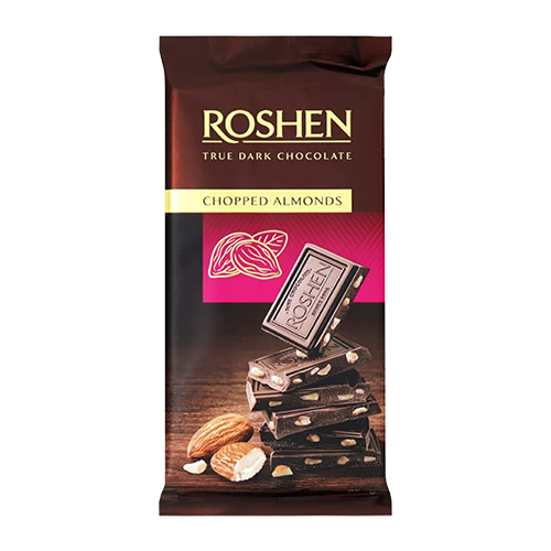 ROSHEN Tablet true dark chocolate chopped almonds – mtanostrading